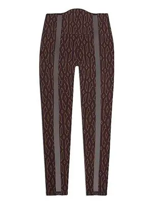 Adidas Ivy Park Monogram Sheer Panel Tights - Wild Brown/night Red