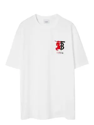 Burberry Contrast Logo Graphic Cotton T-shirt - White