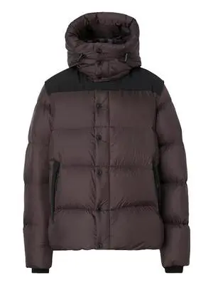 Burberry Detachable Sleeve Hooded Puffer Jacket - Dark Peat Brown