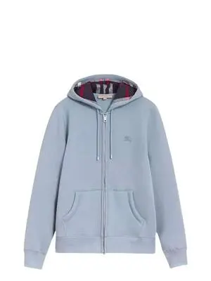 Burberry Clarendon Zip-up Hoodie - Light Blue