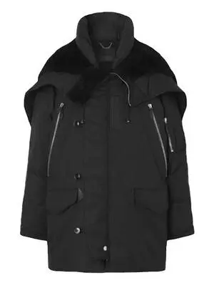 Burberry Cotton Hooded Down Jacket - Black