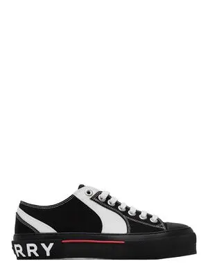Burberry Colorblock Low Top Canvas Sneakers - Black/white