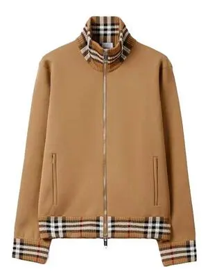 Burberry Check Trim Track Jacket - Camel