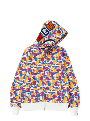 A BATHING APE 1st Anniversary Camo Shark Full Zip Hoodie Multi