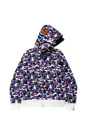 A BATHING APE Bape Hong Kong 14th Anniversary Shark Hoodie Purple
