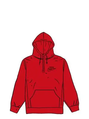 Supreme Nike Half Zip Hooded Sweatshirt - Red