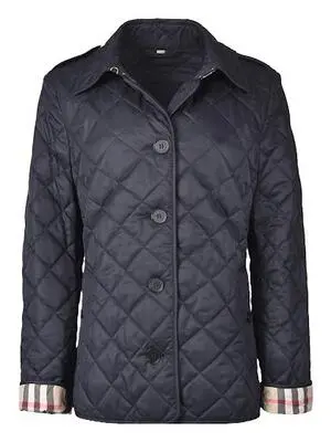 Burberry Diamond Quilted Jacket - Navy Blue