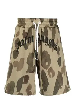 Palm Angels Camouflage Pattern Shorts - Brown