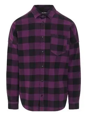 Palm Angels Classic Logo Overshirt - Purple/white