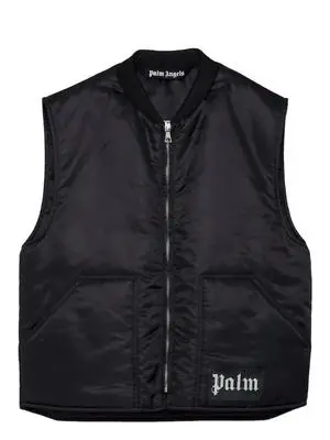 Palm Angels Curved Logo Vest - Black