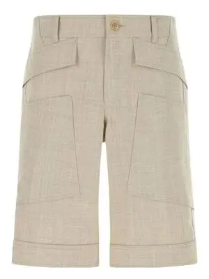 Burberry Cuff Detail Bermuda Shorts - Light Beige