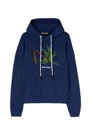 Palm Angels Broken Palm Graphic Hoodie - 4655 Navy Blue/green