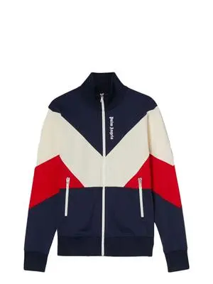 Palm Angels Colorblock Track Jacket - Navy Blue/white