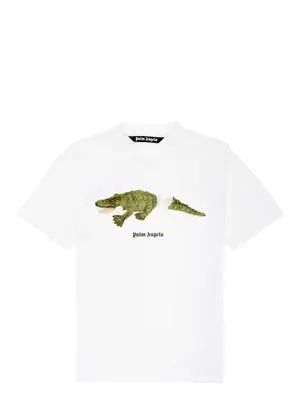 Palm Angels Crocodile Print T-shirt - White