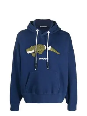 Palm Angels Crocodile Hoodie - Blue
