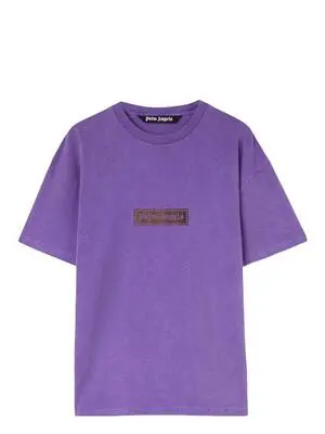 Palm Angels Garment Dye Box Logo T-shirt Purple/white