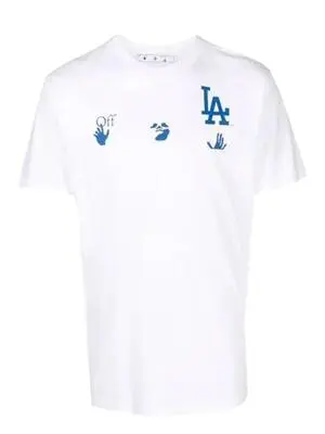 Off-White X Mlb Los Angeles Dodgers T-shirt - Cream/blue