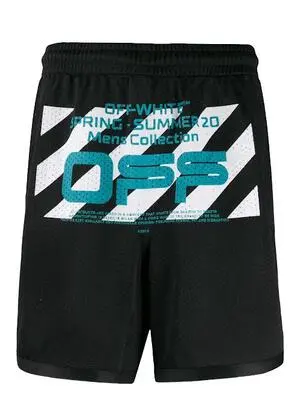 Off-White Wavy Line Mesh Shorts - Black