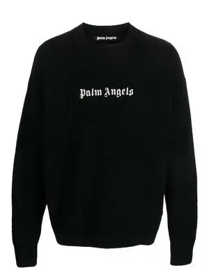 Palm Angels Classic Logo Sweater - Black/white