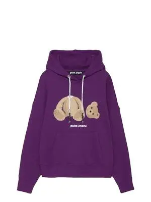 Palm Angels Bear Motif Hoodie - Purple