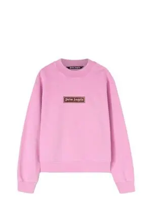 Palm Angels Box Logo Crewneck Sweatshirt - Fuchsia/black