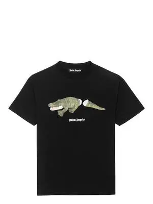 Palm Angels Crocodile Print T-shirt - Black