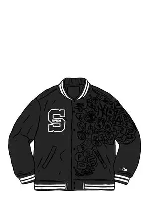 Supreme New Era Mlb Varsity Jacket - Black