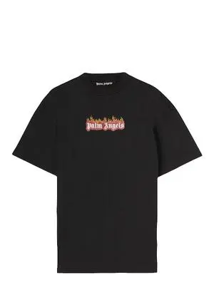 Palm Angels Garment Dye Burning Logo Classic T-shirt - Black/white