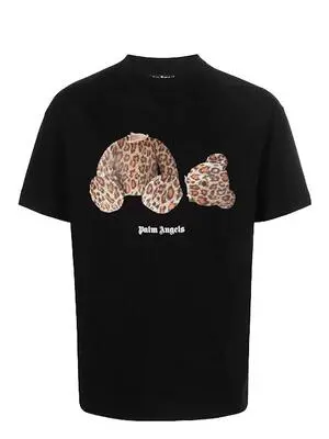 Palm Angels Leopard Bear Classic T-shirt - Black