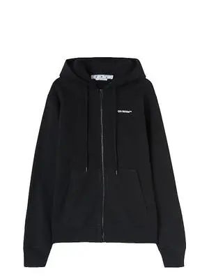 Off-White Diagonal Slim Zip Hoodie - Black/white