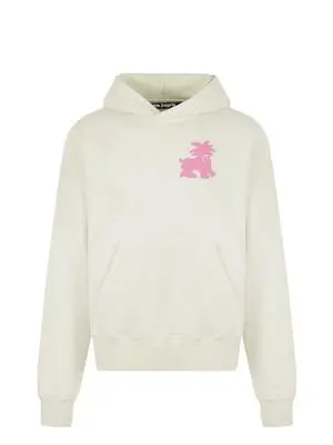Palm Angels Leon Jersey Hoodie - Pale Green/pink