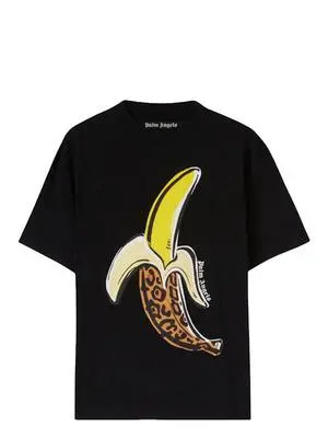 Palm Angels Leopard Banana Classic T-shirt - Black/yellow