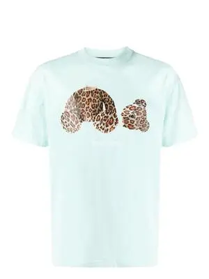 Palm Angels Leopard Bear T-shirt - Seafoam/brown