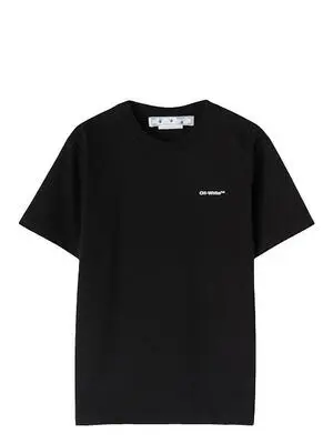 Off-White Off Off Wave Outline Diag Slim Short Sleeve Tee Shirtin - Black/white