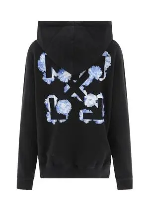 Off-White Embroidered Floral Arrow Hoodie - Black