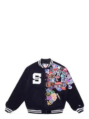 Supreme New Era Mlb Varsity Jacket - Navy Blue