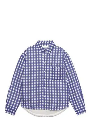 Jacquemus La Chemise Boulanger Checked Puffed Overshirt - Navy Blue Checks