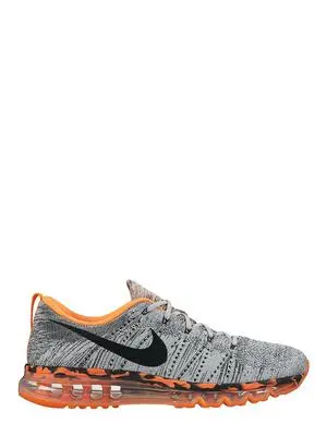 Nike Flyknit Max Sneakers Wolf Grey/black/total Orange