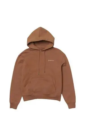 Jacquemus Le Sweatshirt Brode Embroidered Logo Hoodie - Brown