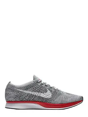 Nike Flyknit Racer Sneakers - Wolf Grey/team Red/white