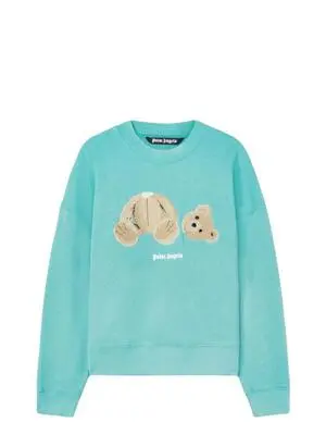 Palm Angels Bear Crewneck Sweatshirt - Turquoise/brown
