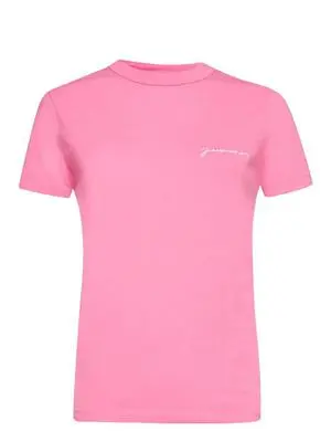 Jacquemus Embroidered Logo T-shirt - Pink