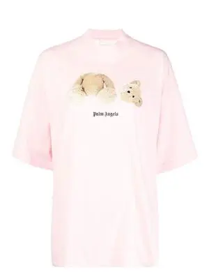 Palm Angels Bear-print Cotton T-shirt - Light Pink