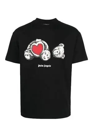 Palm Angels Bear In Love Logo T-shirt - Black