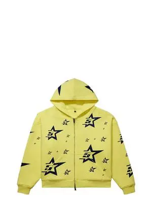 SP5DER Double Layer 5 Star Zip Hoodie - Yellow