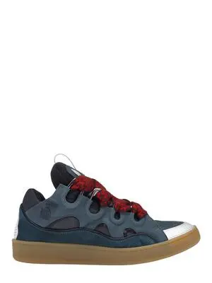 LANVIN Lanvin Leather Curb Sneakers Blue/grey/red