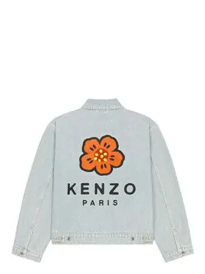 Kenzo X Nigo Boke Flower Embroidered Denim Tracker Jacket - Sky Blue