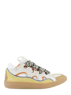 LANVIN Lanvin Leather Curb Sneakers Beige/white/tan