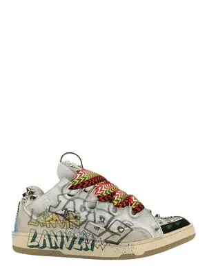 LANVIN Curb Sneaker Graffiti - White/black