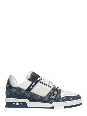 LOUIS VUITTON Trainer Monogram Denim Sneaker - White/blue